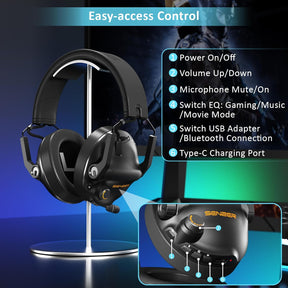 SENZER SG600 Pro Wireless Gaming Headset with Microphone - 7.1 Surroun ...